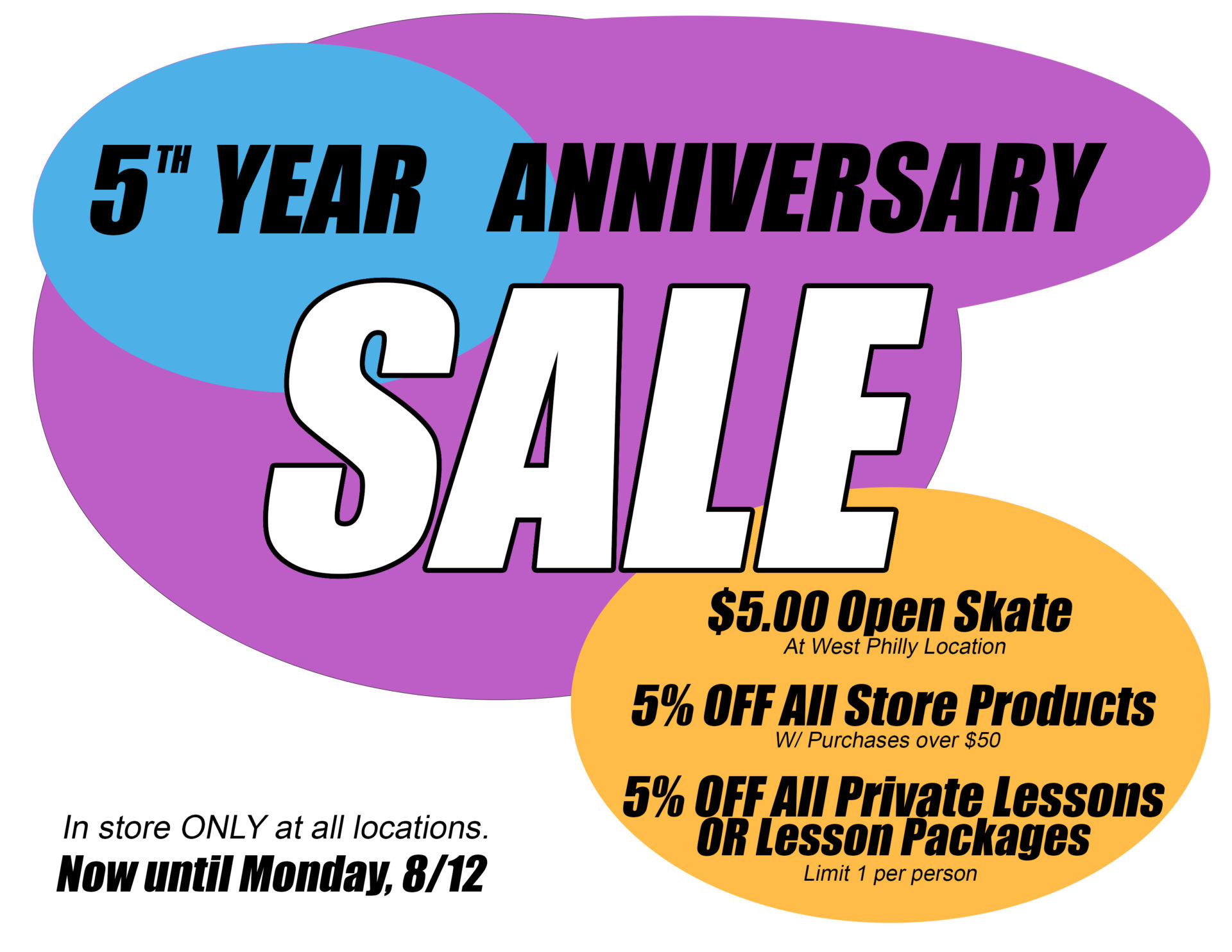 5 Year Anniversary SALE!, Open to Quads and In-line 🛼, Fall Programs ...